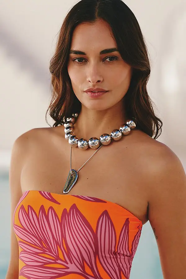 Andie Swim X Kauai Strapless One Piece Swimsuit - Lush Palm - 49